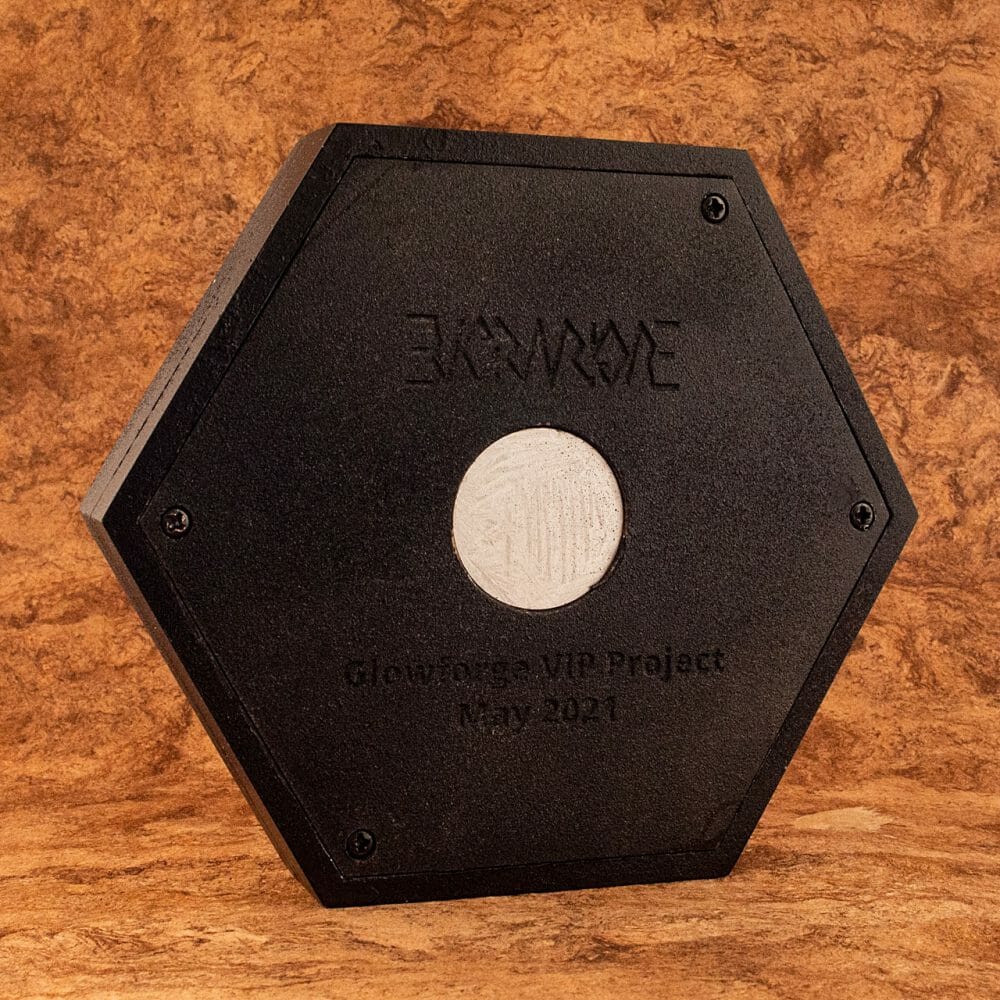 Color-Cycling Glowforge Logo Hex Panel - Evermore Stud.io